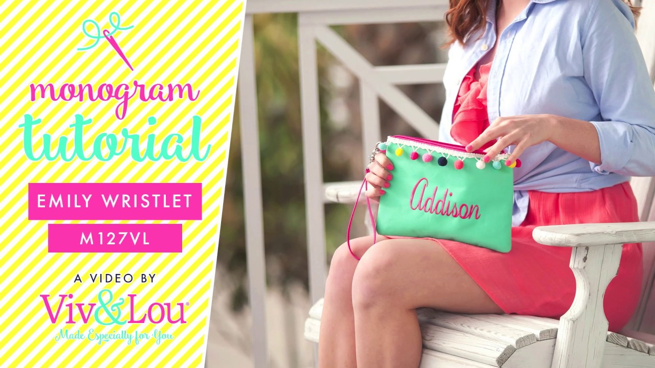 How to Monogram: Emily Wristlet (M127VL) - YouTube