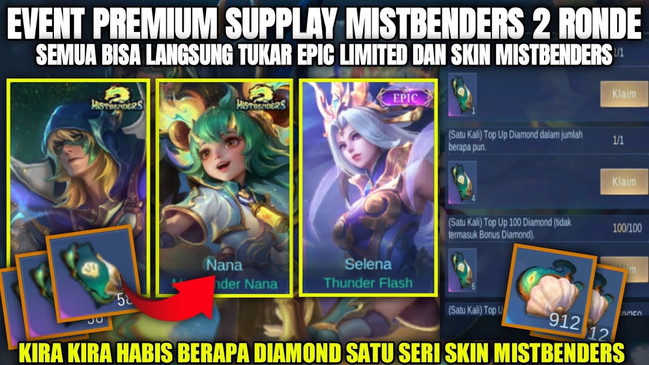 2RONDE EVENT MISTBENDERS!! 62TIKET GRATIS EVENT MISTBENDERS SKIN NANA ...