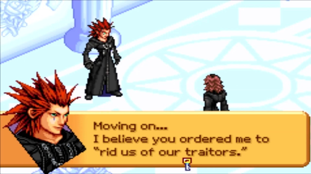 Kingdom Hearts Chain of Memories (GBA) Cutscene #109 Axel and Marluxia ...
