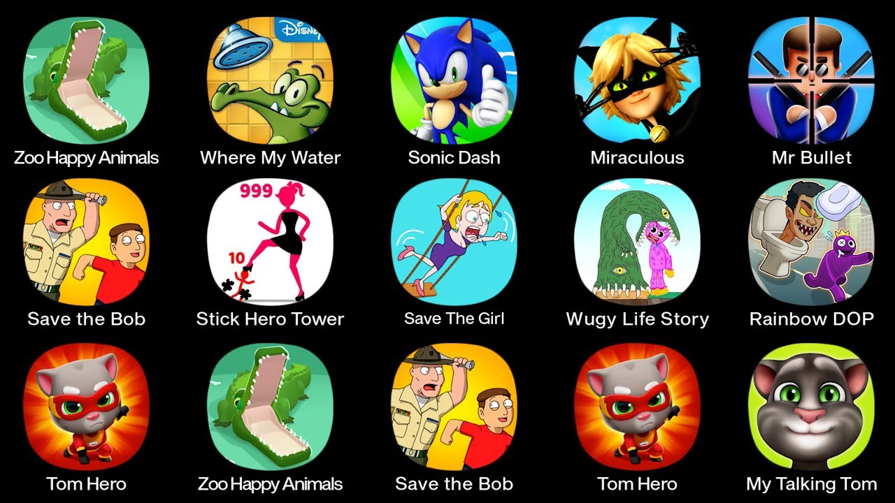 Tom Hero,My Talking Tom,Zoo - Happy Animals,Wugy Life Story,Miraculous ...
