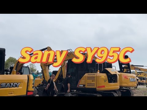 Sany SY95C rechecks the excavator performance for the customer before loading it into the truck ...
