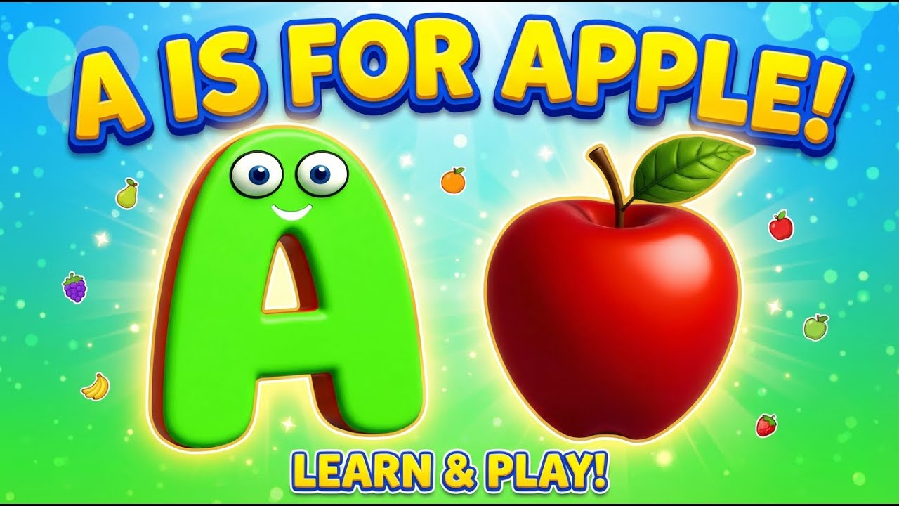 ABC Phonics Song with Apple: Learn Letters & Sounds | Alphabet Learning ...