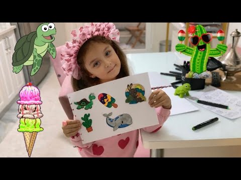 ASYA STİCKER TASARLIYOR BOYADIĞIMIZDA SONUÇLAR HARİKA /EĞLENCELİ ÇOCUK ...