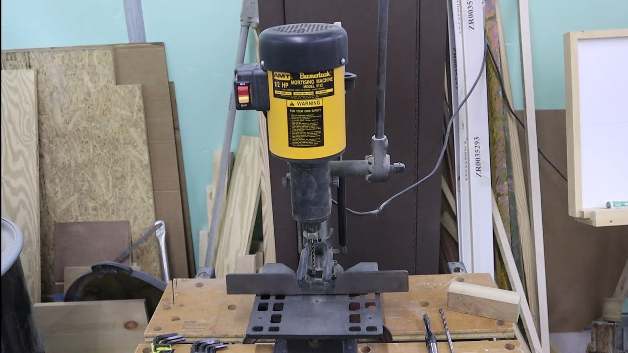 Hollow chisel mortiser set up - YouTube