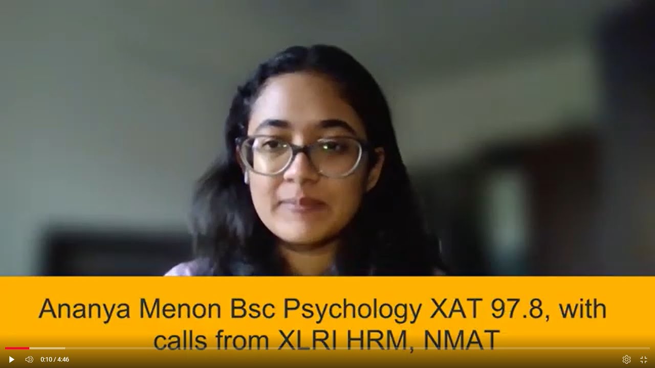 Ananya Menon, BSc Psychology, 97.8 XLRI HRM call, - YouTube
