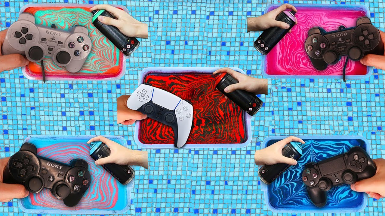 HYDRO Dipping EVERY PLAYSTATION CONTROLLER EVER ( PS1, PS2, PS3, PS4 ...