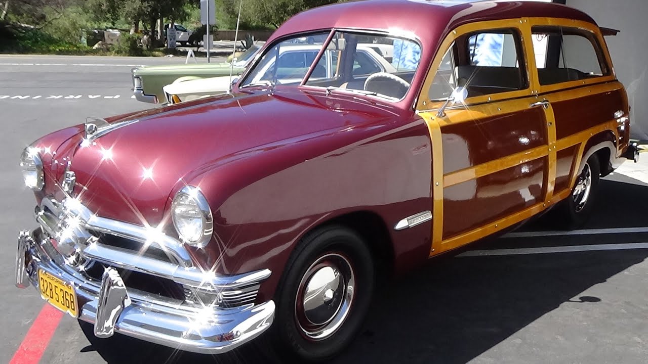 1950 Ford Custom woody wagon test drive at Laguna Classic Cars, Laguna ...