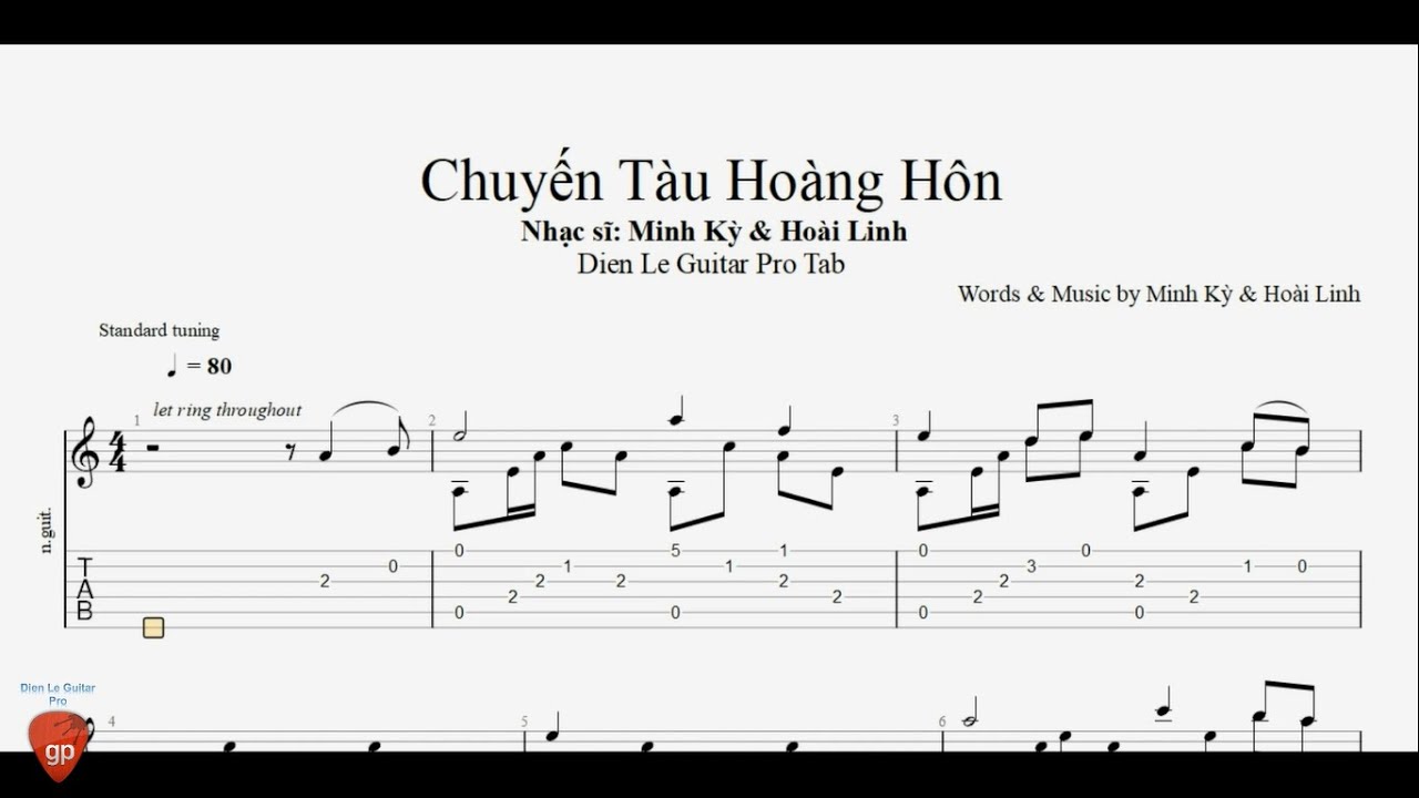 Chuyến Tàu Hoàng Hôn Guitar Tabs Youtube