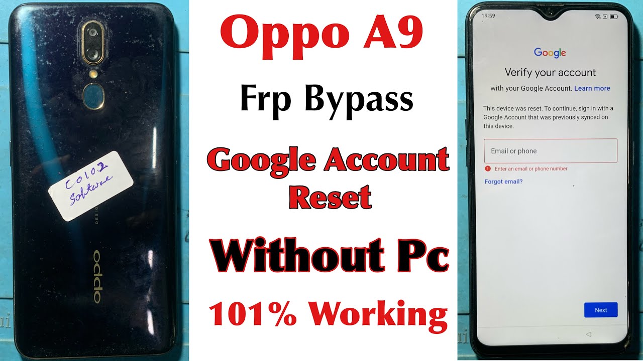 Oppo A9 FRP Bypass Without Pc | Oppo Google Account FRP Bypass - YouTube