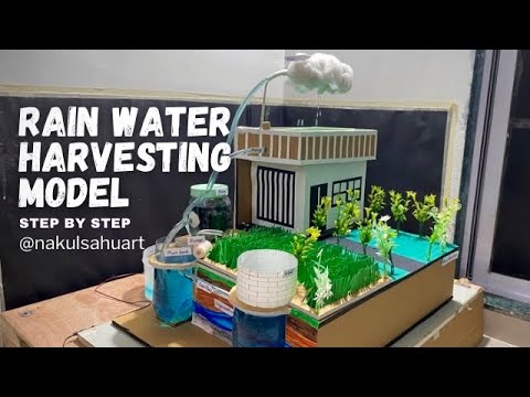 Rain Water Harvesting Model Working model #science #schoolproject Nakul Sahu Art