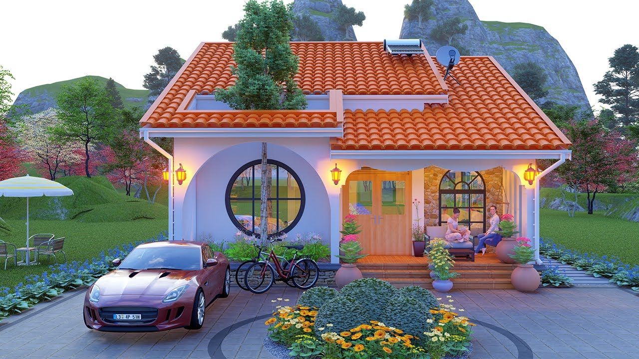 Project 009 :The Most Beautiful 2-bedroom small house design [8.7mx11 ...