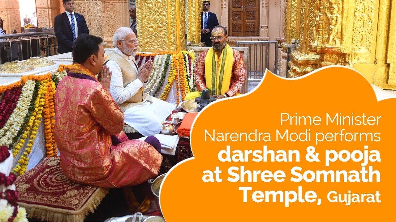 Prime Minister Narendra Modi performs darshan & pooja at Shree Somnath ...