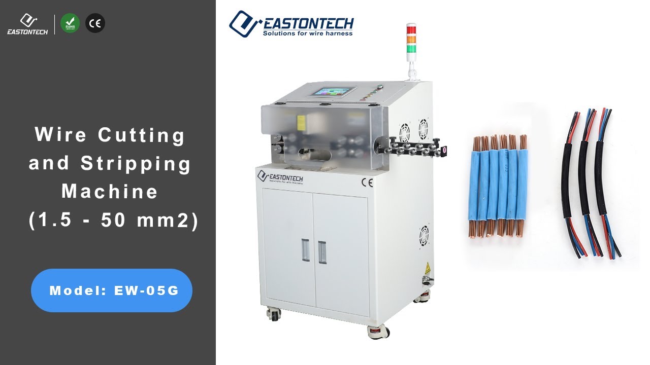 EASTONTECH EW-05G Wire Cutting & Stripping Machine (1.5 - 50 mm2) - YouTube