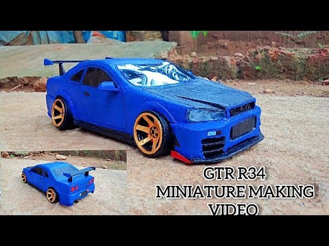 Nissan skyline GT-R R34 miniature making video - YouTube