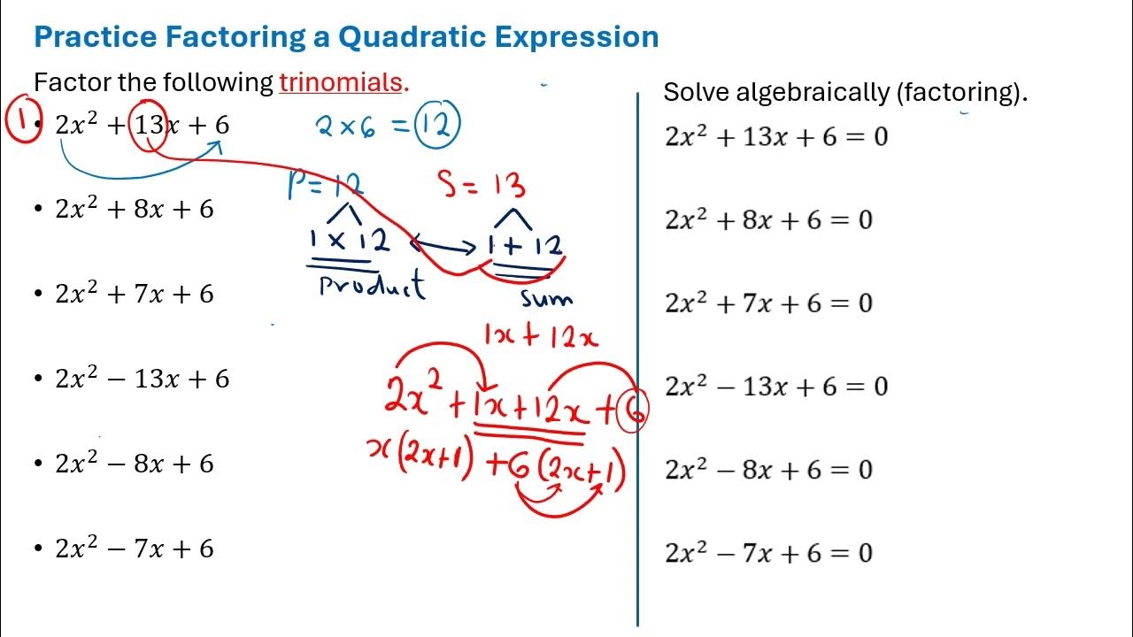 Solve Quadratic Equations Algebraically by Factoring Method - YouTube