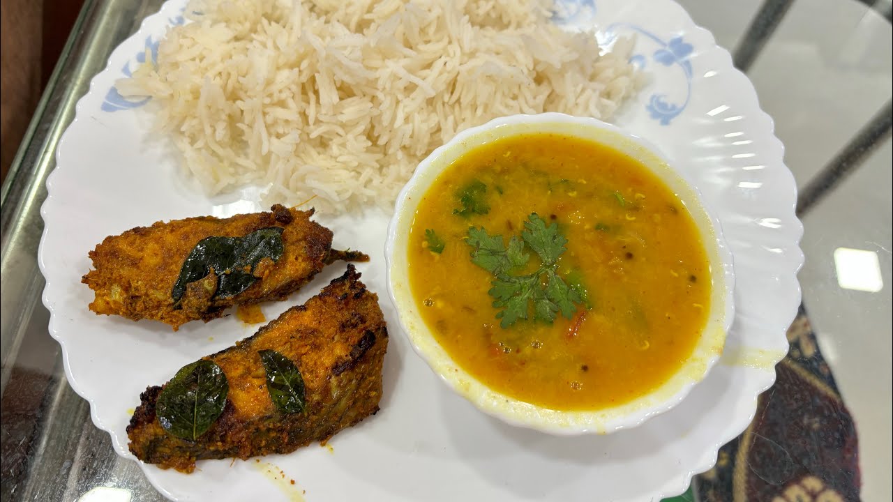 Dal (red masoor dal) and Fish fry ️ - YouTube