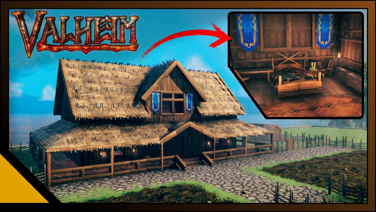 Valheim: Farmhouse - Large Early Game House - (Build Guide) - YouTube