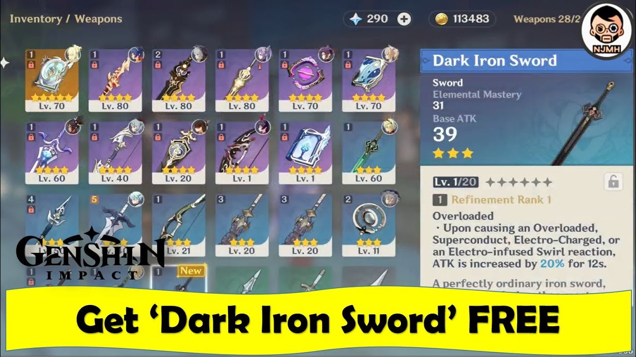 Get the DARK IRON SWORD for Free | Genshin Impact - YouTube