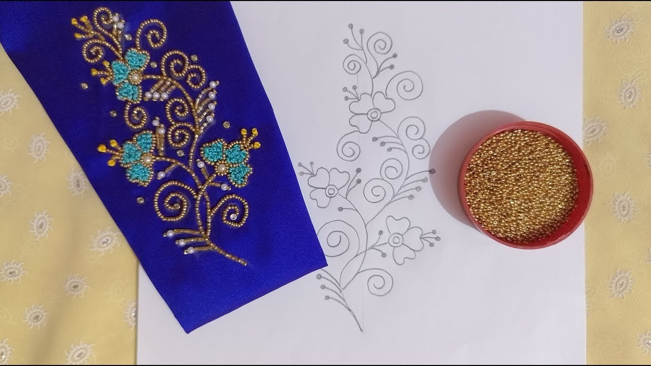Aari work | Beautiful aari sleev | Aari embroidery - YouTube