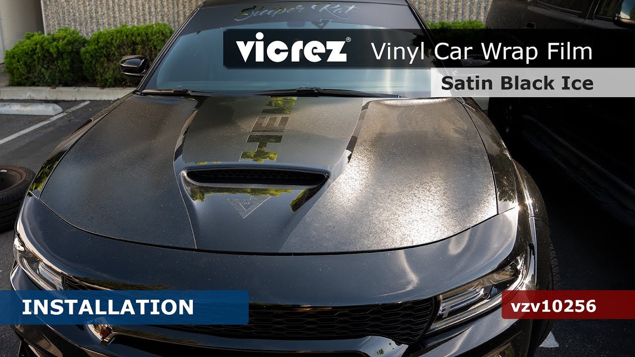 Vicrez Vinyl Car Wrap Film vzv10256 Satin Black Ice | Installation ...