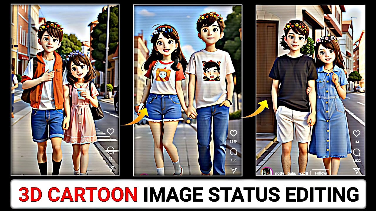 Cartoon couple video editing || Instagram trending cartoon couple video ...