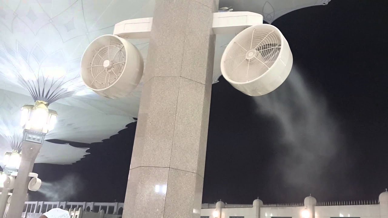 Haram Sarif Compound Fan with Water - YouTube