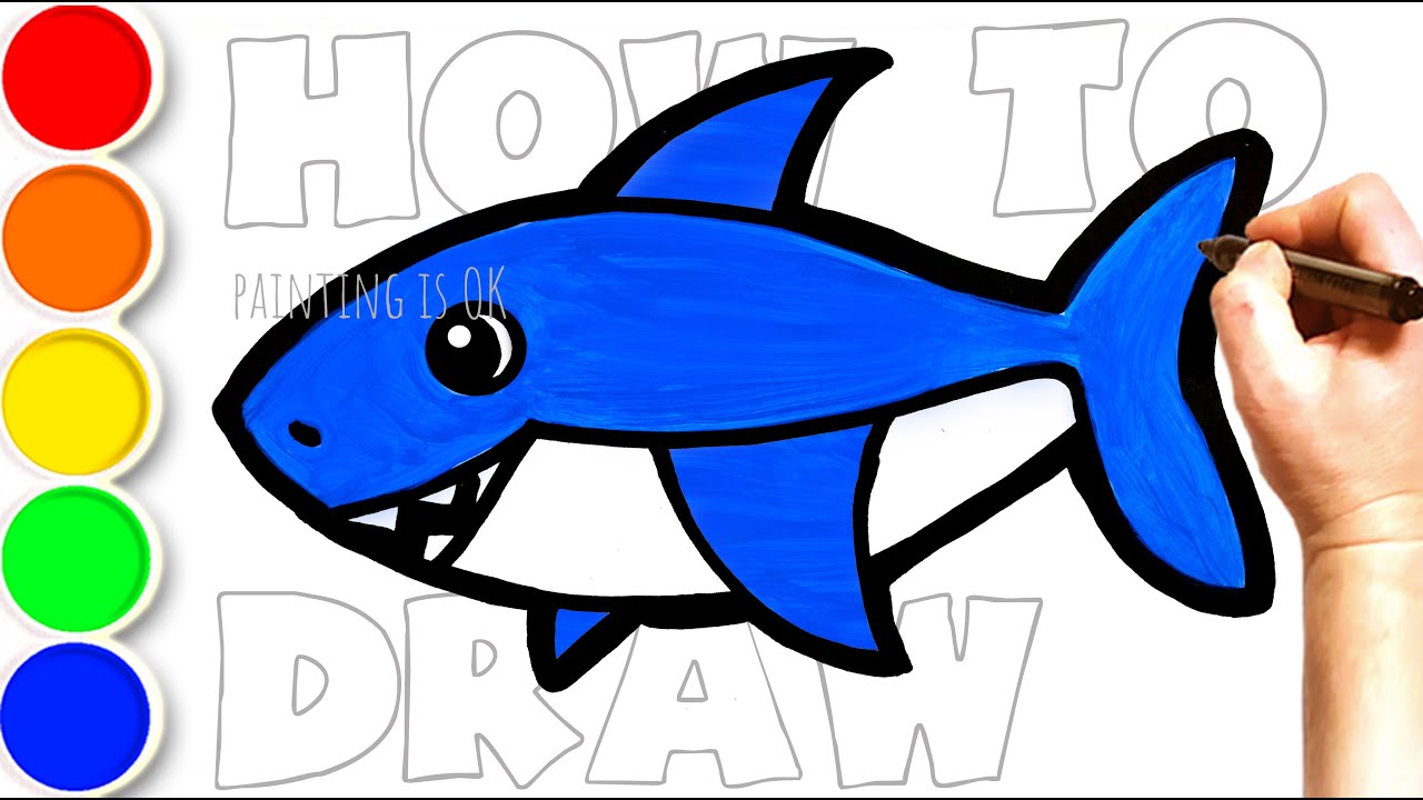 🦈How to Draw a Shark | Easy Step by Step | Fish Drawing Lesson ...