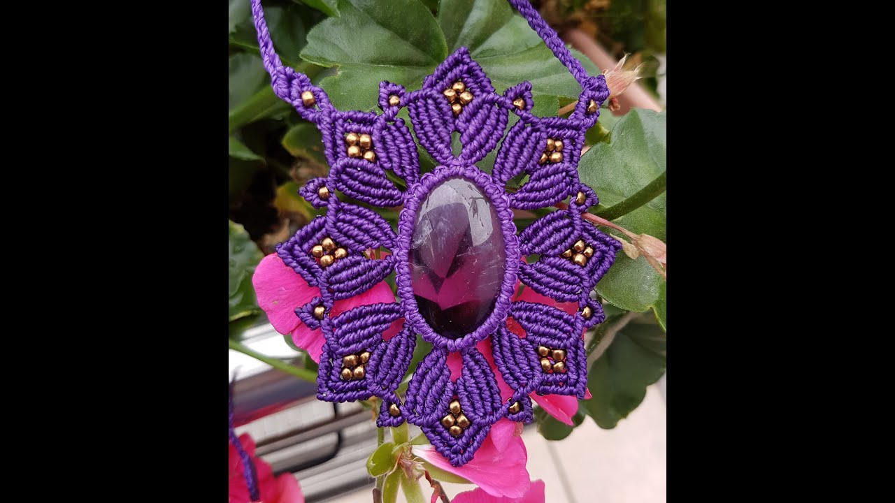 Riveti Atelier Micro Macrame Video Tutorial Purple Tulip Pedant with ...