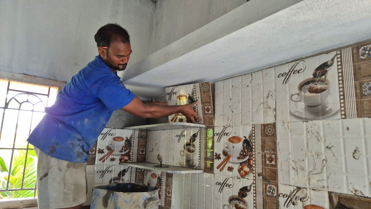 Professional Granite Fitting_Techniques of Kitchen Table Granite Installation with Wall Tile ...