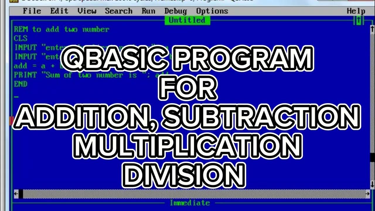 Qbasic Solution For Addition Subtraction Multiplication And Division