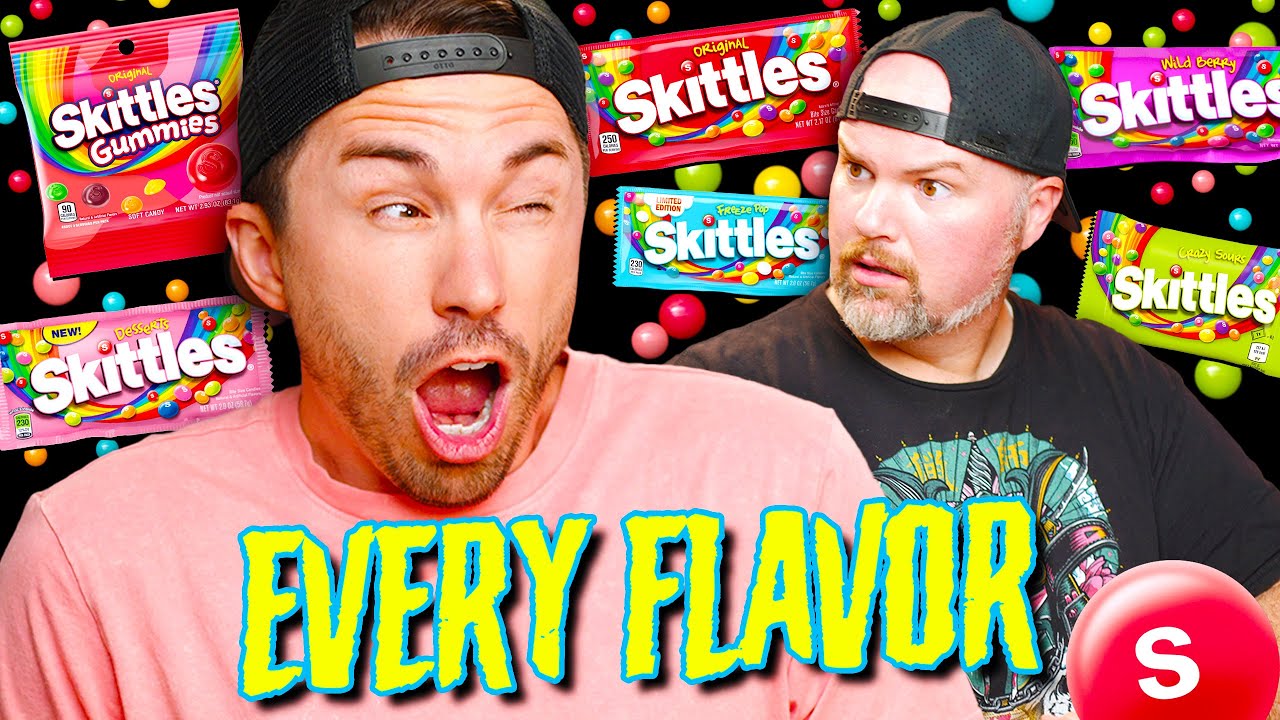 We Eat & Rank EVERY FLAVOR of SKITTLES for the First Time - YouTube