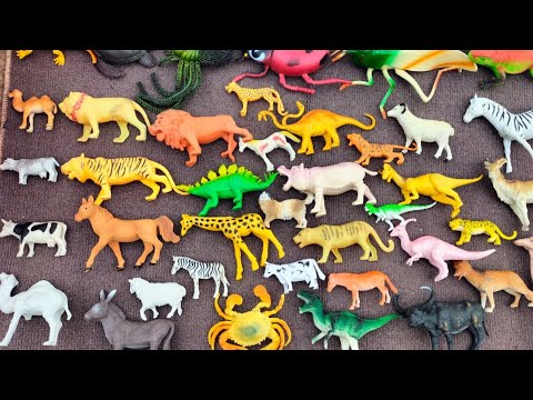 Mini Plastic Animal Toys For Kids Lion, Tiger, Trex, Bull, Elephant ...