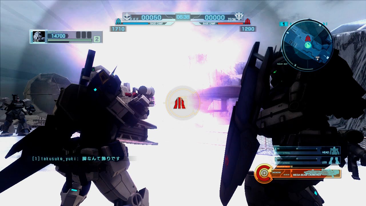 Gundam Battle Operation - G4's Mega Beam Launcher Base Shot - YouTube