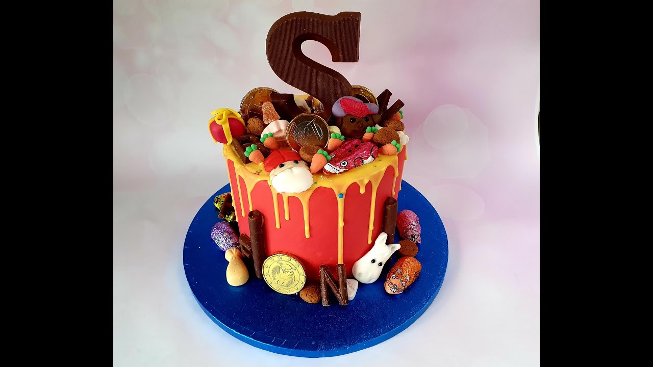 Hoe maak je een SINTERKLAAS DRIPCAKE, DRIPTAART #cakedecorating #dripcake - YouTube
