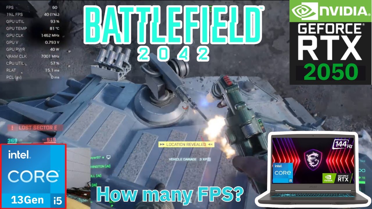 MSI Thin 15 B13UCX-1610TH i5 13Gen RTX 2050 4G 144Hz : BATTLEFIELD 2042 ...