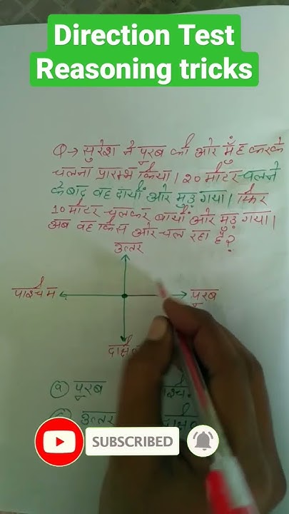 Direction test reasoning tricks | Direction and distance reasoning ...