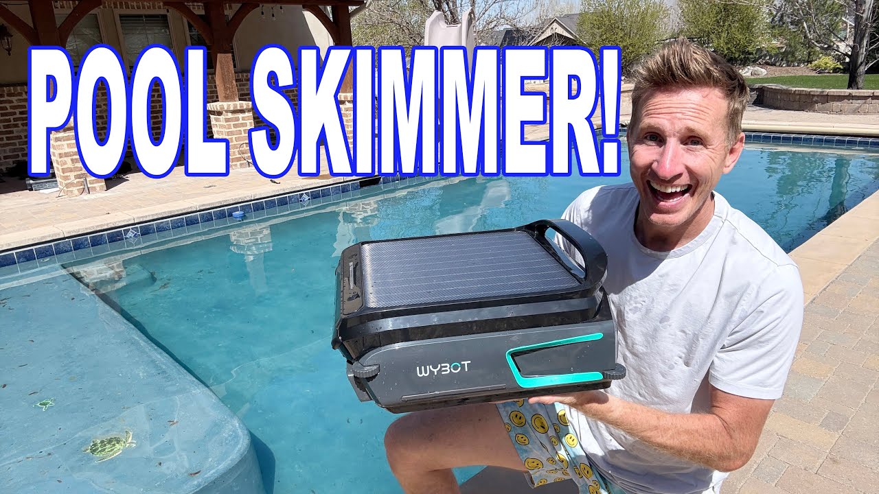 WYBOT F1 Solar Powered Robotic Pool Surface Skimmer - YouTube