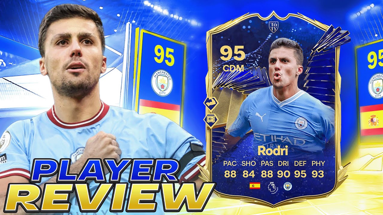 👁️95 TOTY RODRI PLAYER REVIEW - EA FC 24 ULTIMATE TEAM - YouTube