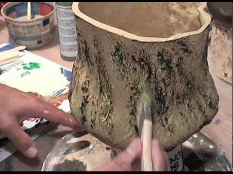 Tree stump pot (painting) - YouTube