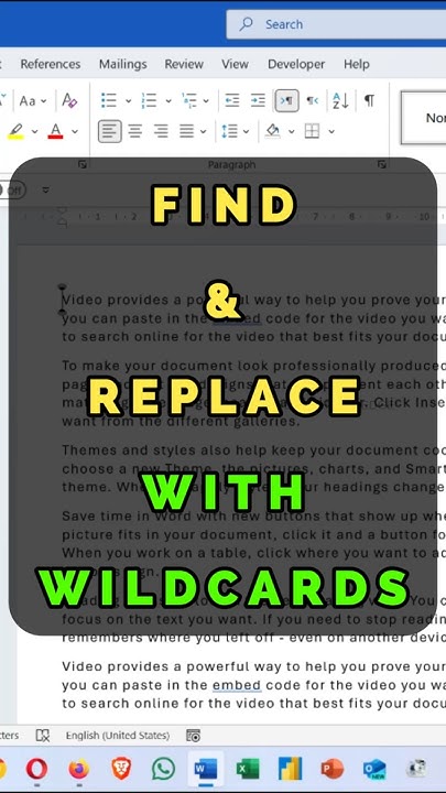 Find and Replace with Wildcards #msword #tips #productivityhacks - YouTube