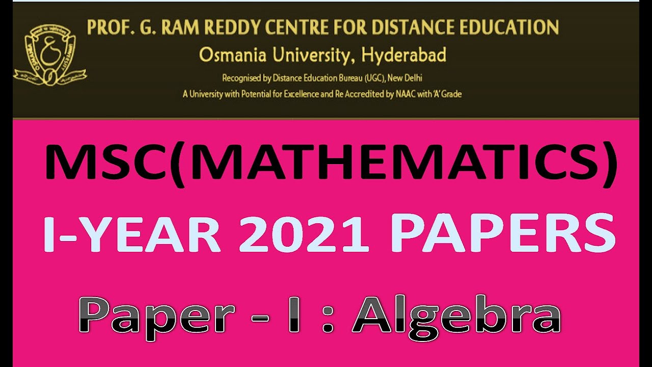 MSC (MATHEMATICS) I-YEAR 2021 PAPERS || PAPER-I PREVIOUS YEAR PAPERS ...