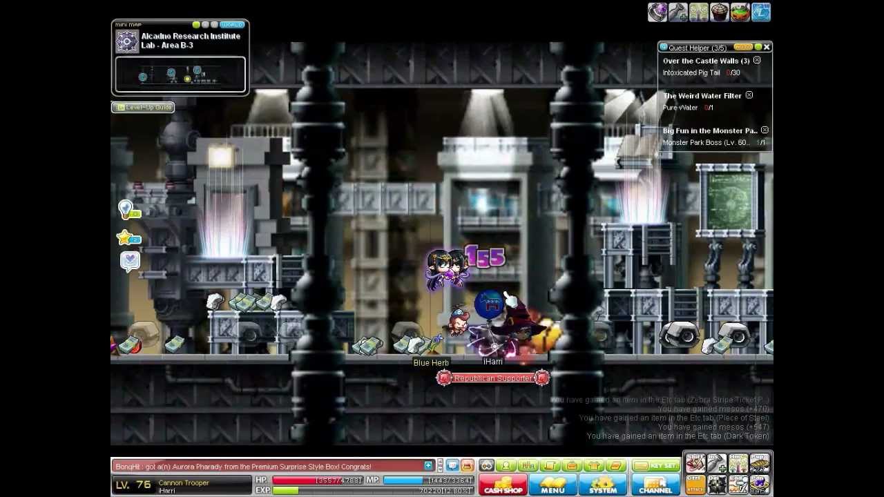MapleStory - Level 76 Cannoneer Training at Magatia - YouTube