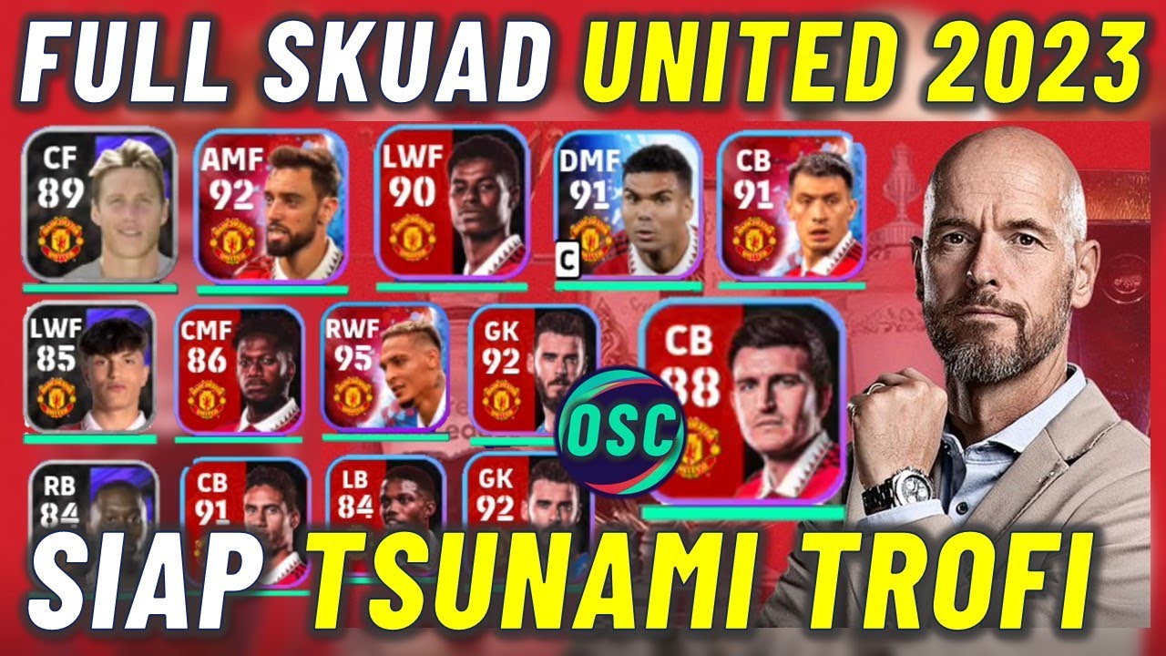 SKUAD JUARA MANCHESTER UNITED 2023 !! SIAP ANGKAT PIALA AUTO TSYNAMI ...
