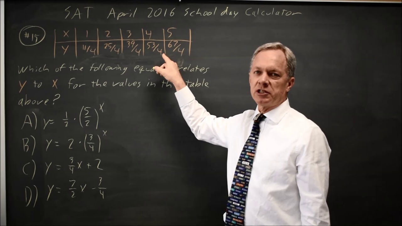 SAT Test 6: Linear or exponential - question #4-15 - YouTube