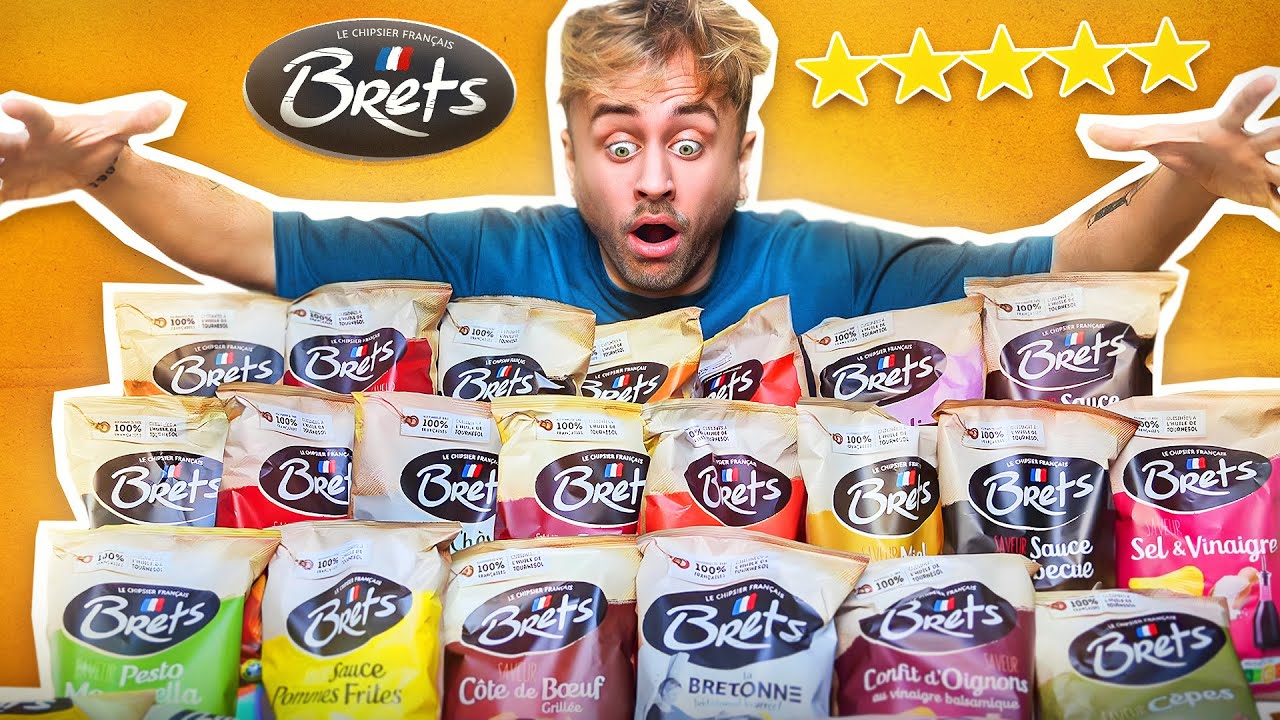 Je TESTE les 27 SAVEURS de chips BRET'S 😱 - YouTube