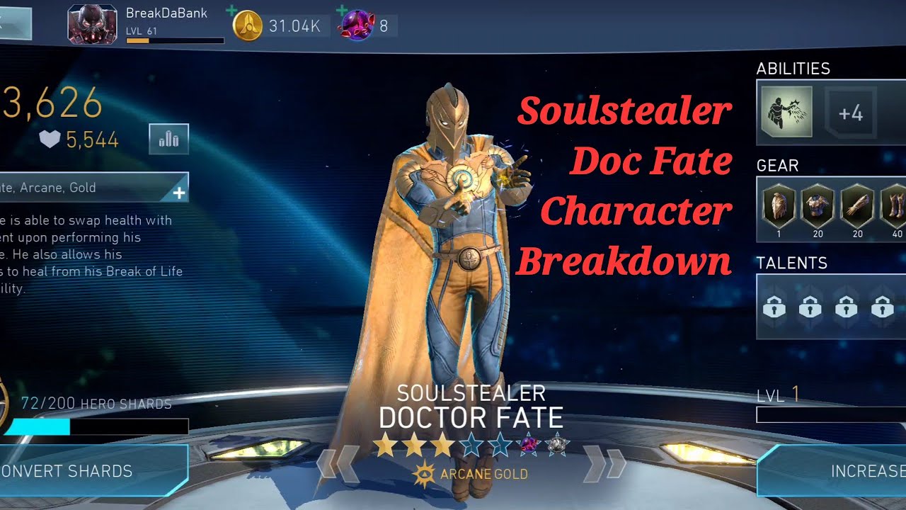 Soulstealer Doctor Fate Character Breakdown: Injustice 2 Mobile - YouTube