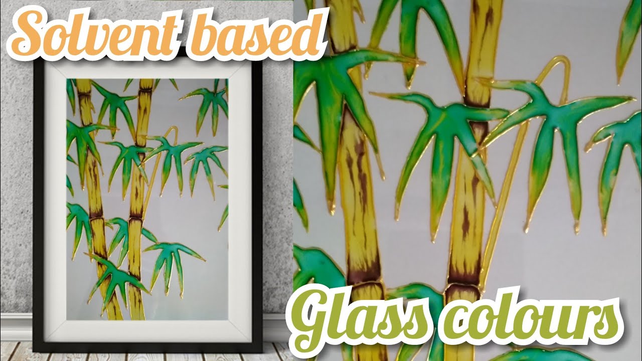 Glass Painting using solvent based glass colours - Baamboo - YouTube