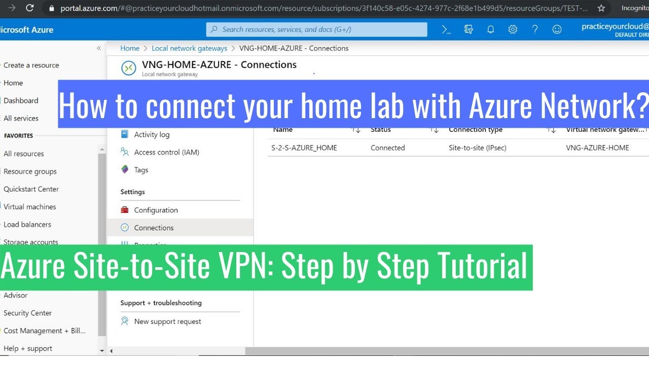 Azure Site-to-Site VPN Tutorial: Connect your home lab with Azure ...