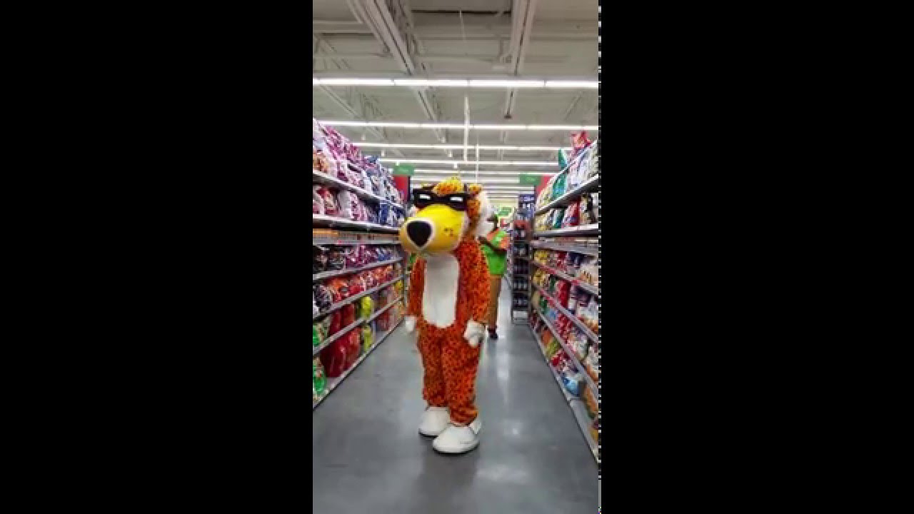 Chester Cheetah Dancing in the Chip Aisle is found - YouTube