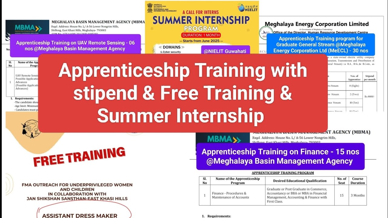 Apprenticeship Training with stipend. Free Training Assistant Dress ...